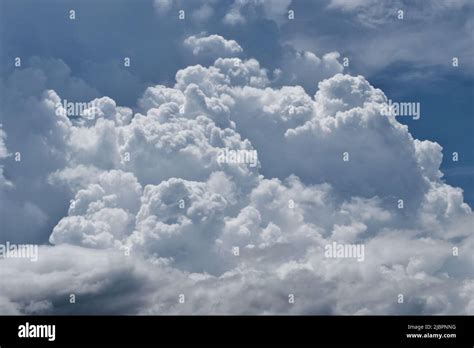 Cumulonimbus Cloud Formations On Tropical Blue Sky Nimbus Moving Abstract Background From