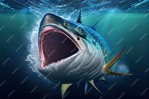 Premium Photo Large Mouth Gaping Open Huge Tuna With Mouth In