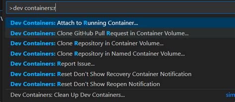 Cant Find The Dev Containers Rebuild And Reopen In Container Option