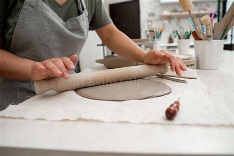 Preparing Clay For Cutting And Assembling It Slab Building Method In