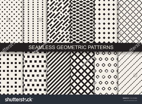 Collection Geometric Seamless Patternsvector Monochrome Backgrounds Stock Vector Royalty Free