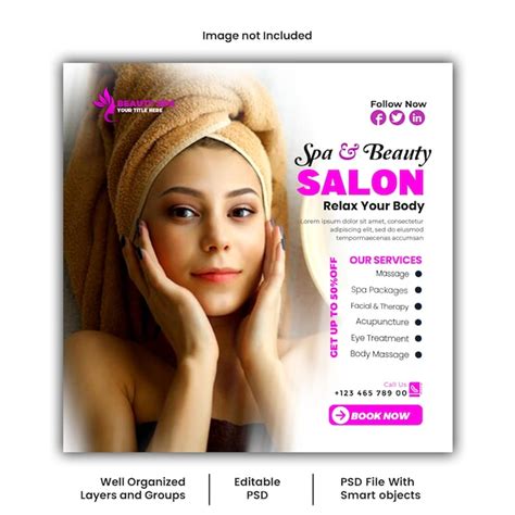 Premium Psd Spa Beauty Salon Instagram Post Psd Template Design