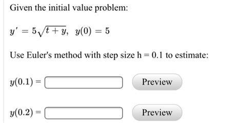 solved given the initial value problem y 5 squareroot t