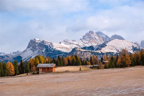 Alpe Di Siusi Or Seiser Alm With Sassolungo Langkofel Mountain Group