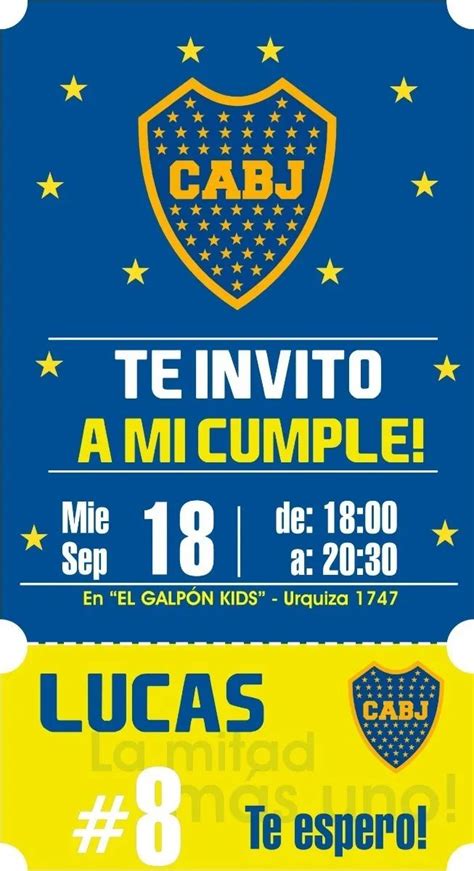 Invitacion Virtual Cumple Futbol Boca Jrs P Redes Sociales 135