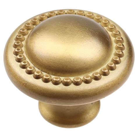 Gliderite 1 14 In Dia Satin Gold Round Beaded Cabinet Knob 10 Pack