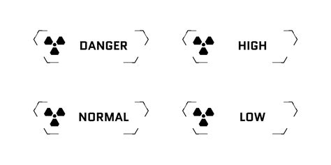 Hud Digital Futuristic User Interface Radiation Frame Set Sci Fi High Tech Radioactive Level