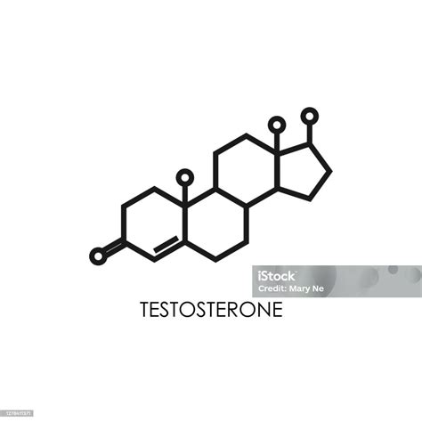 Testosteron Molecula Struktur Bunte Linie Symbol Isoliert Auf Weißem