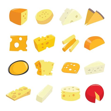 Premium Vector Cartoon Cheese Set