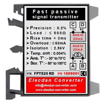 Fast And Self Powered Signal Transmitter 4 To 20mA