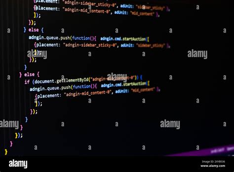 Software Source Code Programming Code Programming Code On Computer Screen Developer Working
