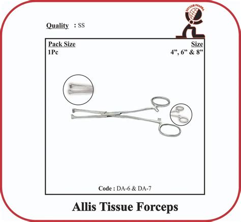 Stainless Steel Allis Tissue Forceps 6 Inchimported At Rs 24499