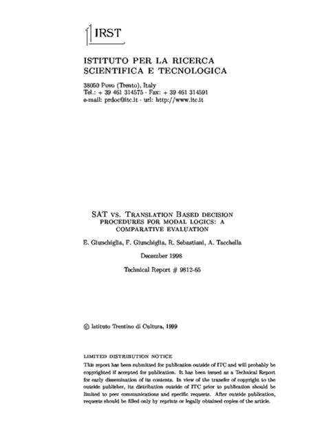 Pdf Sat Vs Translation Based Decision Procedures For Modal Logics A