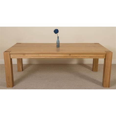Kuba Extra Large Oak Dining Table With 8 Lola Ivory Leather Chairs