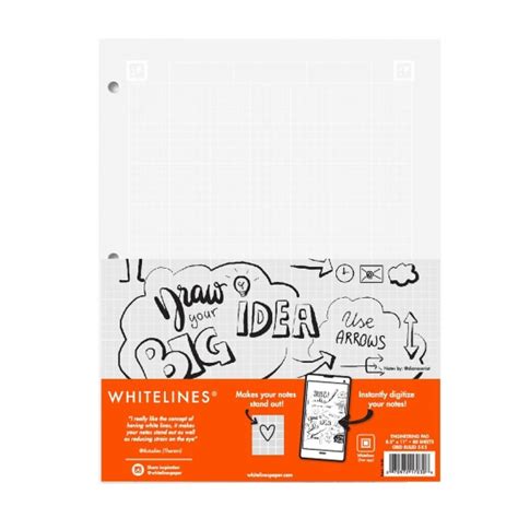 Whitelines Engineering Pad 5 X 5 Grid 8 12 X 11 80 Sheets Case Of 24 Schools In
