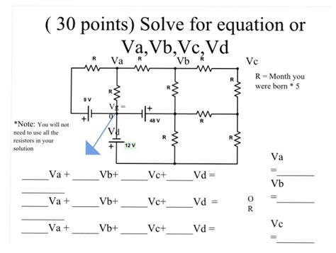 Solved C 30 Points Solve For Equation Or Va Vbvcvd Va