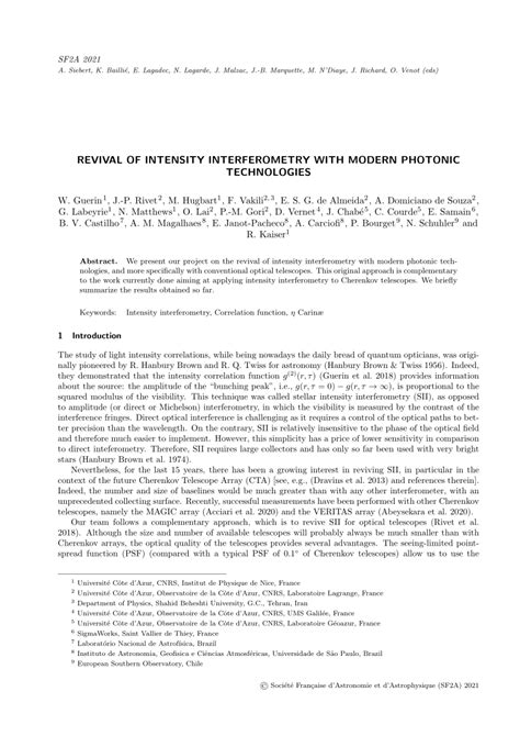 Pdf Revival Of Intensity Interferometry With Modern Photonic Technologies