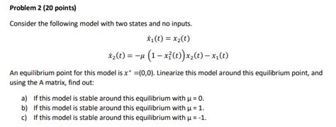 Solved Problem Points Consider The Following Model Chegg