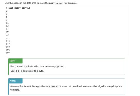 solved exercise individual mips sieve the files for this