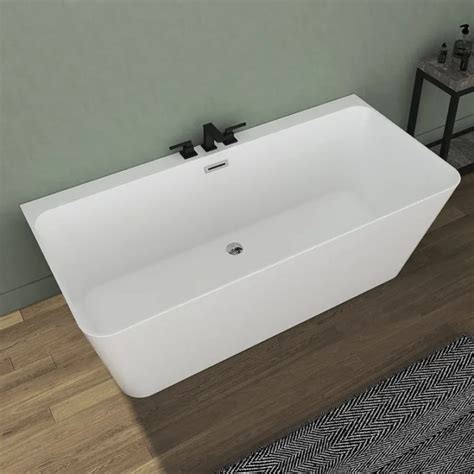 Mileto Square Back To Wall Modern Bath 1700 X 800mm Fizzy Bath
