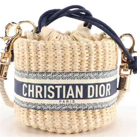 Mini Christian Dior Beauty Vip Drawstring Straw Pouch Crossbody Bag In 2025 Drawstring Bucket