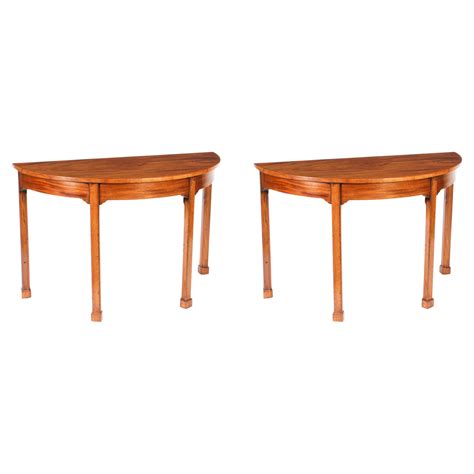 Antique George Iii Demi Lune Console Side Hall Table 18th C For Sale At