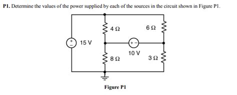 solved p1 determine the values of the power supplied by