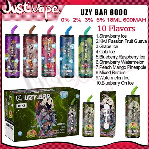 Original UZY Bar 8000 Puff Disposable E Cigarettes Mesh Coil 18ml Pod