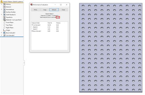 skapa mönster i solidworks med sketch eller feature pattern
