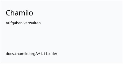 Aufgaben Verwalten Chamilo