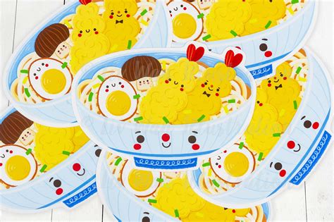 Kawaii Udon Noodle Postcard Kawaii Postcard Kawaii T