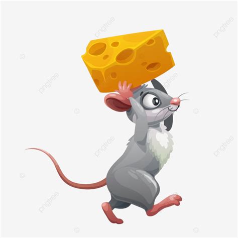 Mouse Cheese Vector Png Images Cartoon Grey Mouse With Cheese