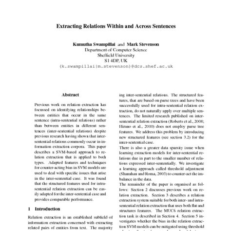 Extracting Relations Within And Across Sentences Acl Anthology