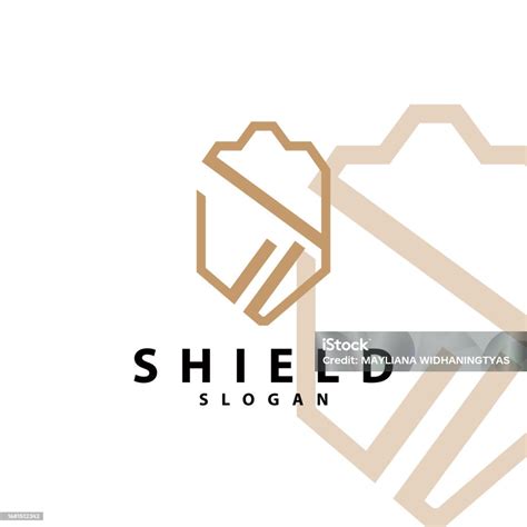 Simple Minimalist Security Shield Design Vector Illustration Template