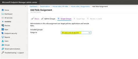 Intune Helpdesk Role Permission Settings Using Rbac Default Role Device Management Blog