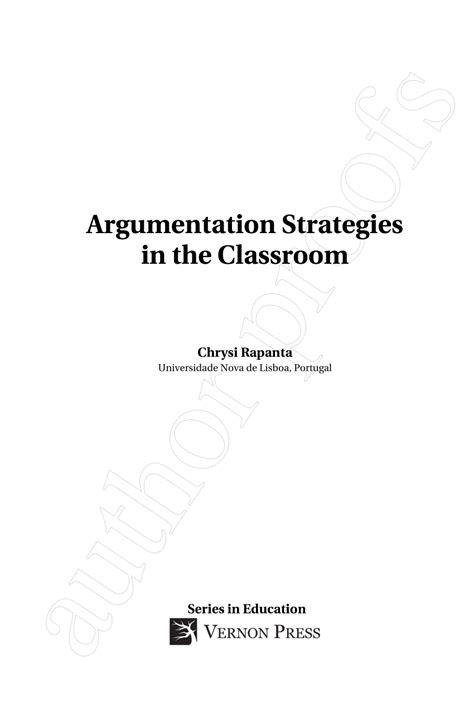Pdf Argumentation Strategies In The Classroom