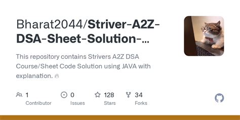 Github Bharat2044striver A2z Dsa Sheet Solution Using Java This