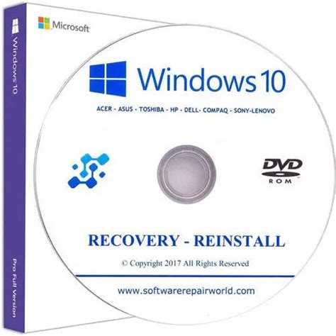 Windows 10 Home 64 Bit Reinstall Fix Restore Recovery Dvd Disk
