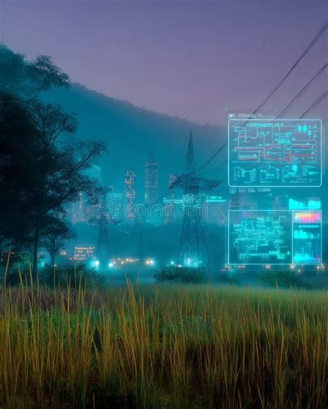 Exploring The Intersection Of Nature And Futuristic Technology In A Neon Drenched Urban