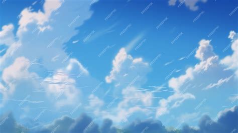 Premium Photo Disneystyle Blue Sky With Sparse Clouds
