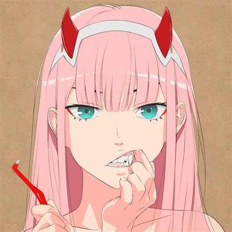 Zero Two Brushing Her Teeth Before Bed Rdarlinginthefranxx