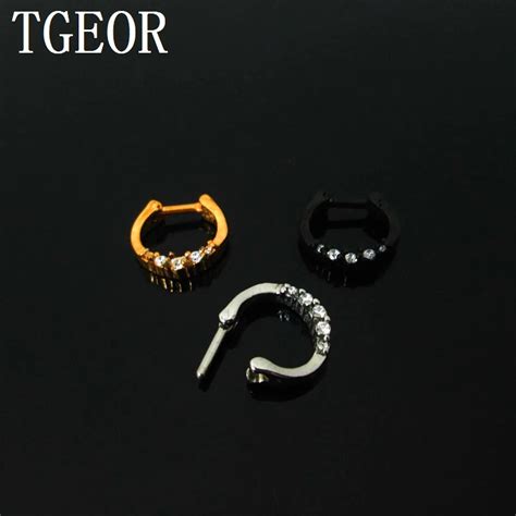 좋은 16g 1 쌍 코 스터드 스테인레스 스틸 실버 컬러 후프 보석 5 작은 원형 Cz 지르콘 피어싱 코 링nose Ringpiercing Nose Ringsnose