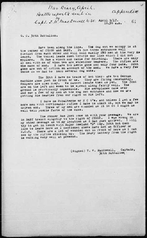 Lieutenant Colonel Thain Wendell Macdowell Cgwp Record Detail