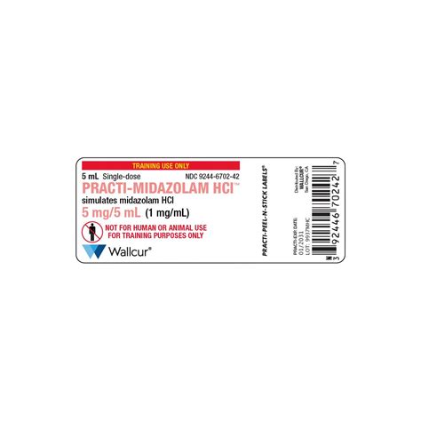 Etiqueta De Vial De Practi Midazolam Hcl 5mg5ml ×100 1025056
