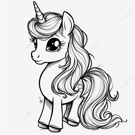귀여운 작은 조랑말 색칠 페이지 개요 사랑스러운 그림 Png 일러스트 및 이미지 에 대한 무료 다운로드 Pngtree