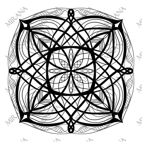 Мандала раскраска антистресс арт терапия принт для печати цифровой