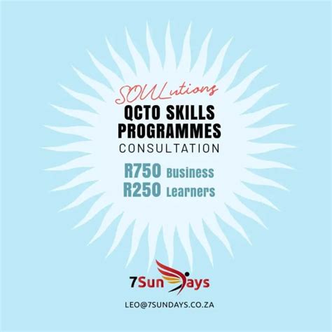 Special Qcto Skills Programmes Consultation R250