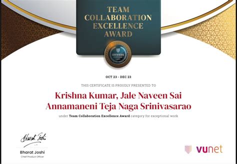 Naveen Sai On Linkedin Gratitude Teamwork Recognition Vunet Awards