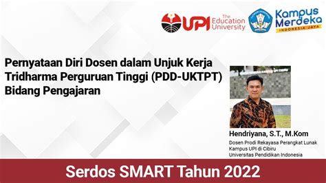PDD UKTPT Bidang Pengajaran Hendriyana SERDOS SMART Universitas Pendidikan Indonesia