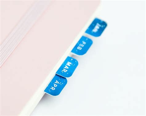 A6 Plastic Mini Index Tabs Abbreviated Months Etsy